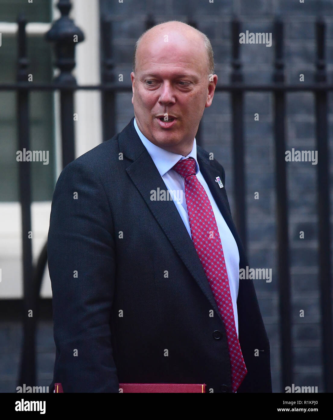 transport Secretary Chris Grayling leaves Downing Street, London, after ...