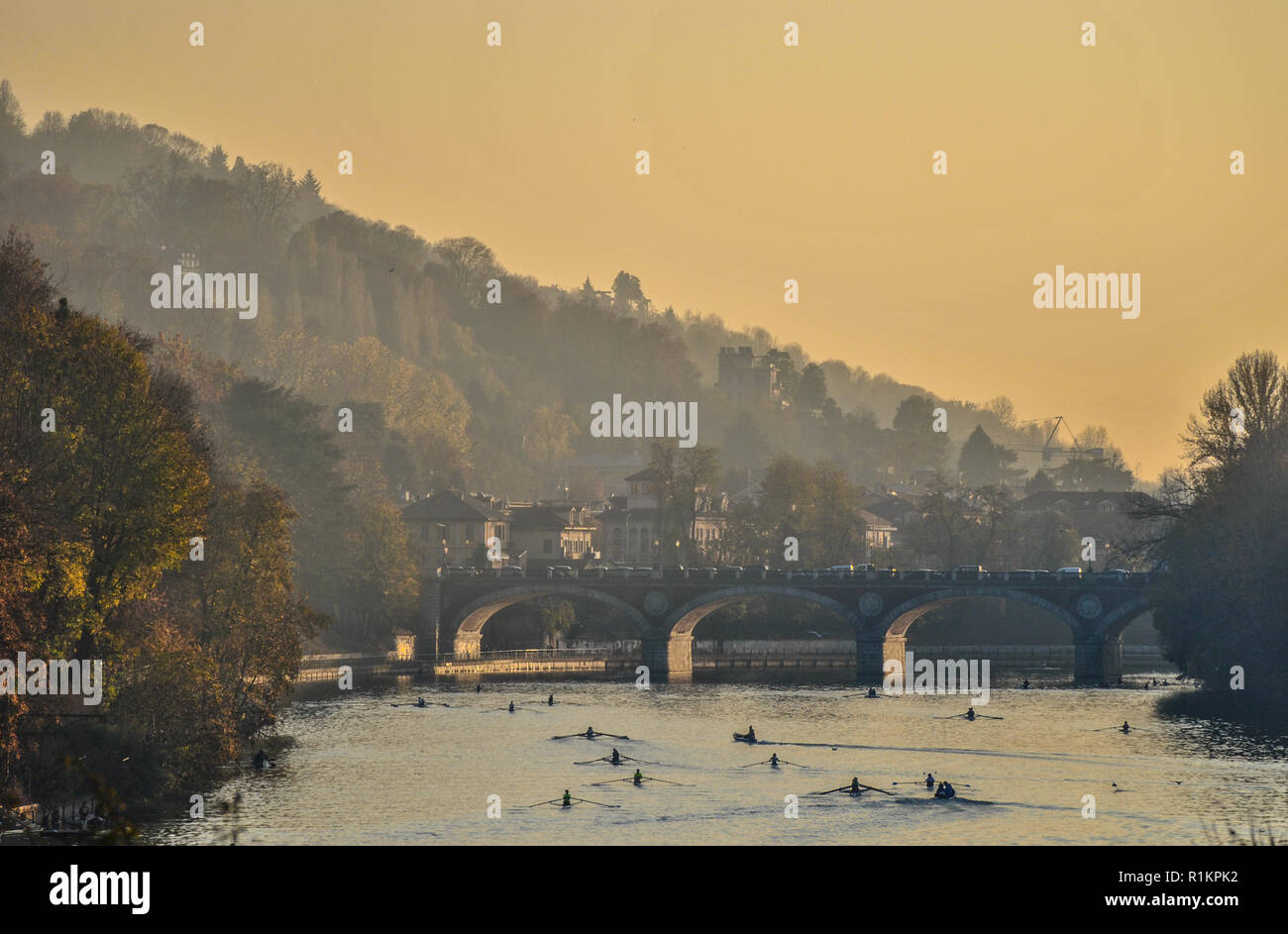 river Po at sunset Stock Photo - Alamy