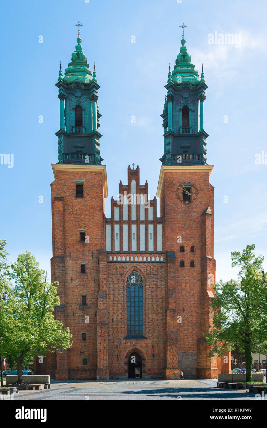 Ostrow Tumski Poznan, view of the west end of Poznan Cathedral on ...
