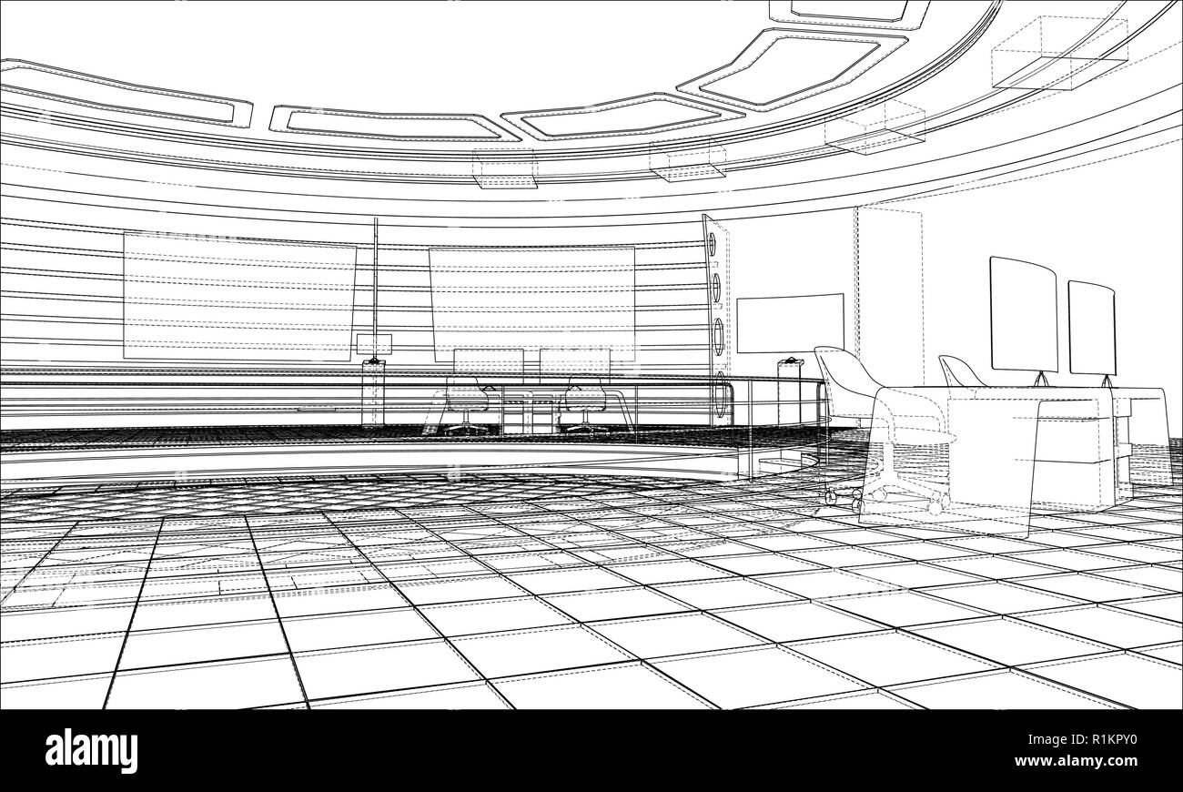 3D outline interior. Vector rendering of 3d Stock Vector Image & Art ...