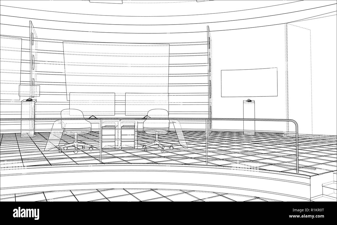 3D outline interior. Vector rendering of 3d Stock Vector Image & Art ...
