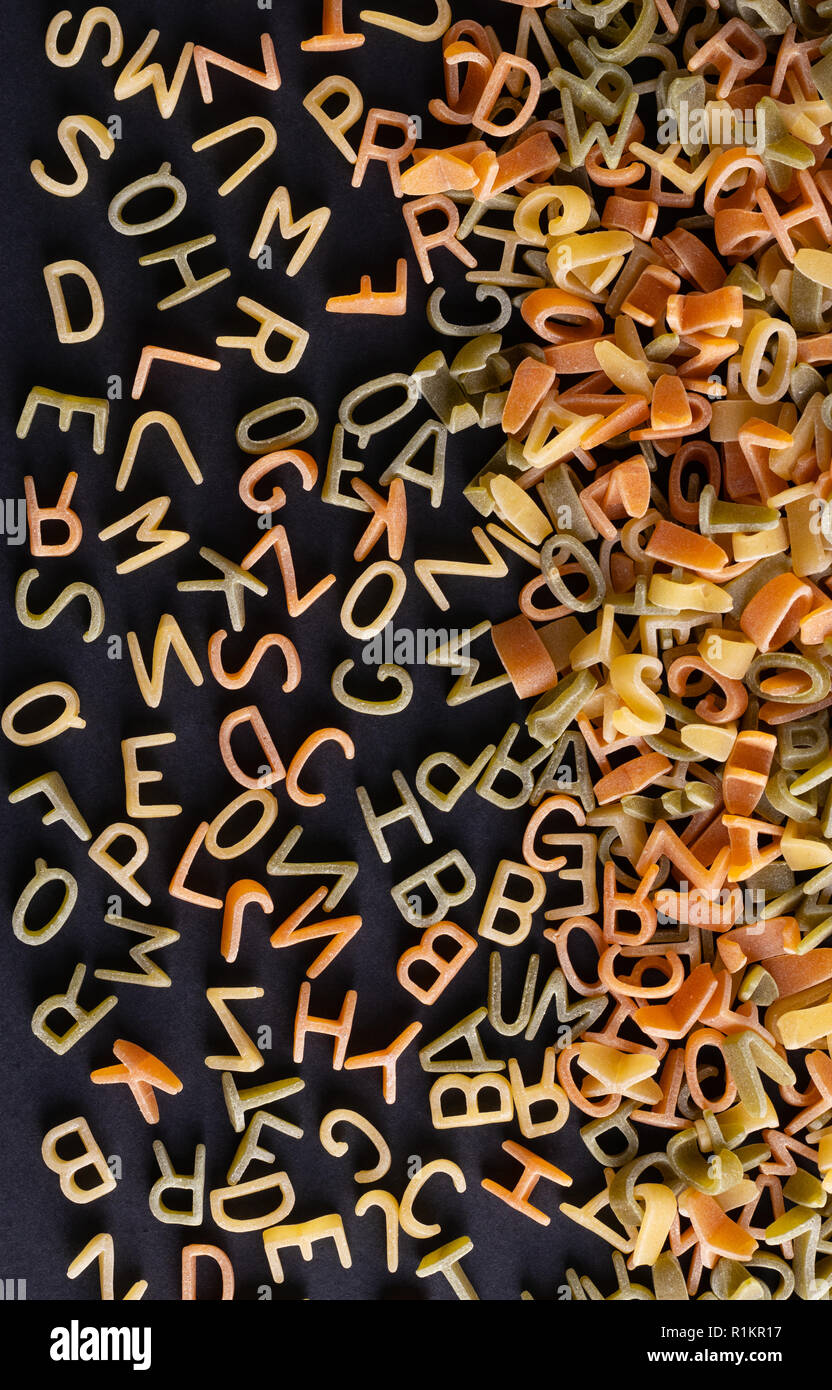 Top view edible letters hi-res stock photography and images - Alamy