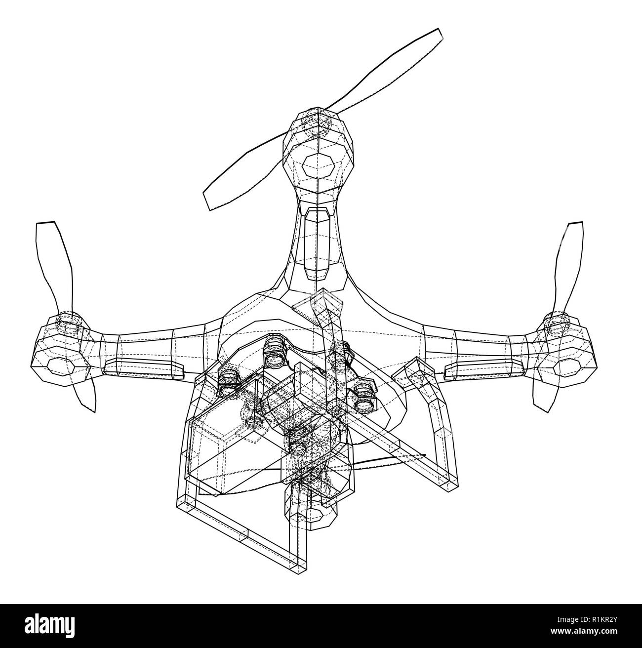 Drone concept. Vector rendering of 3d Stock Vector Image & Art - Alamy