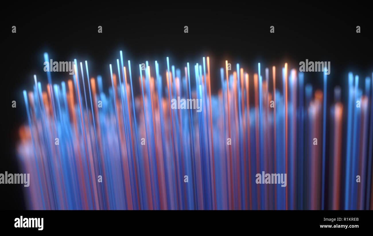 glowing fiber optic strings. suitable for technology, internet and ...