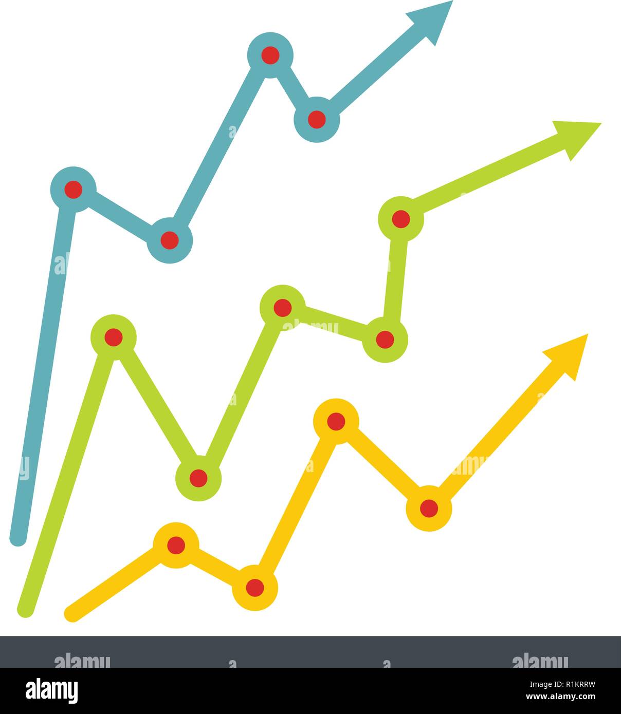 Chart icon. Flat illustration of chart vector icon isolated on white ...