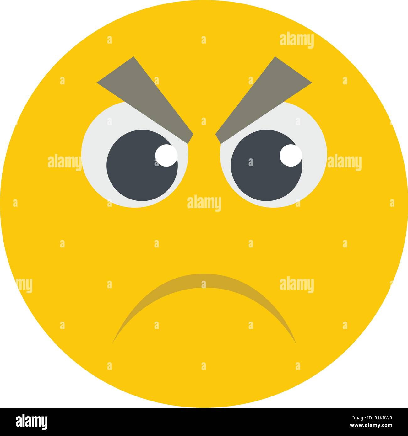 Angry smile icon. Vector flat illustration of angry smile icon isolated ...