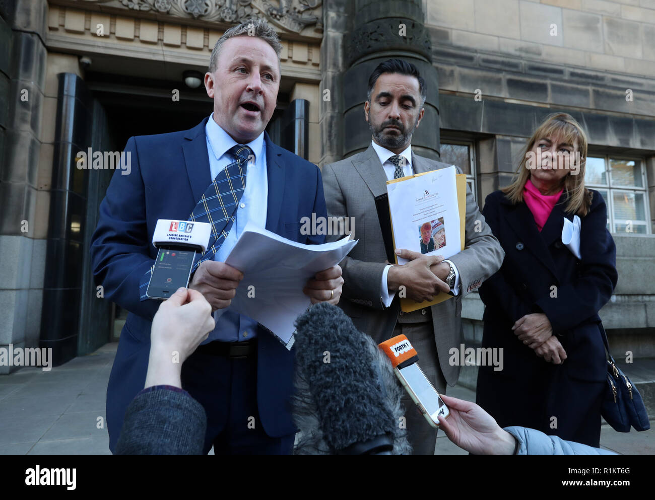 Linda and Stuart Allan, the parents of Katie Allan, with their lawyer ...