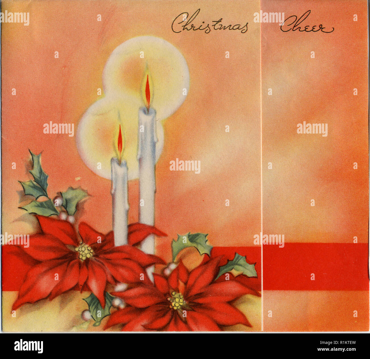 vintage christmas card illustrated design Stock Photo - Alamy
