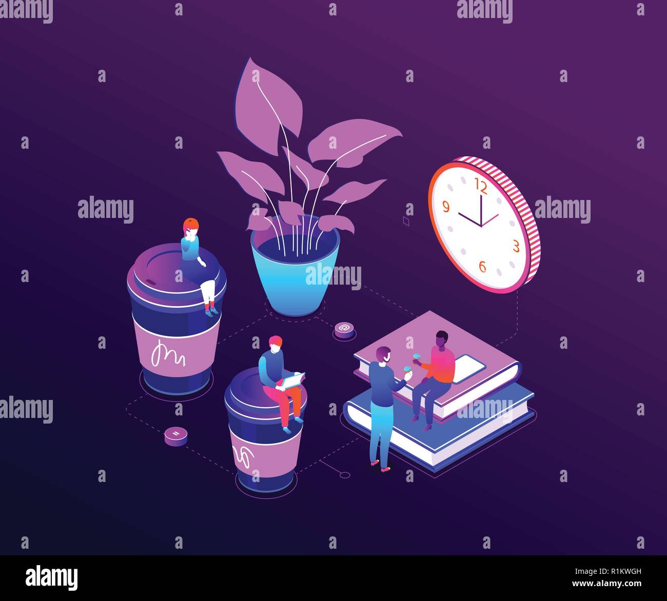 Lunch break office book Stock Vector Images - Alamy