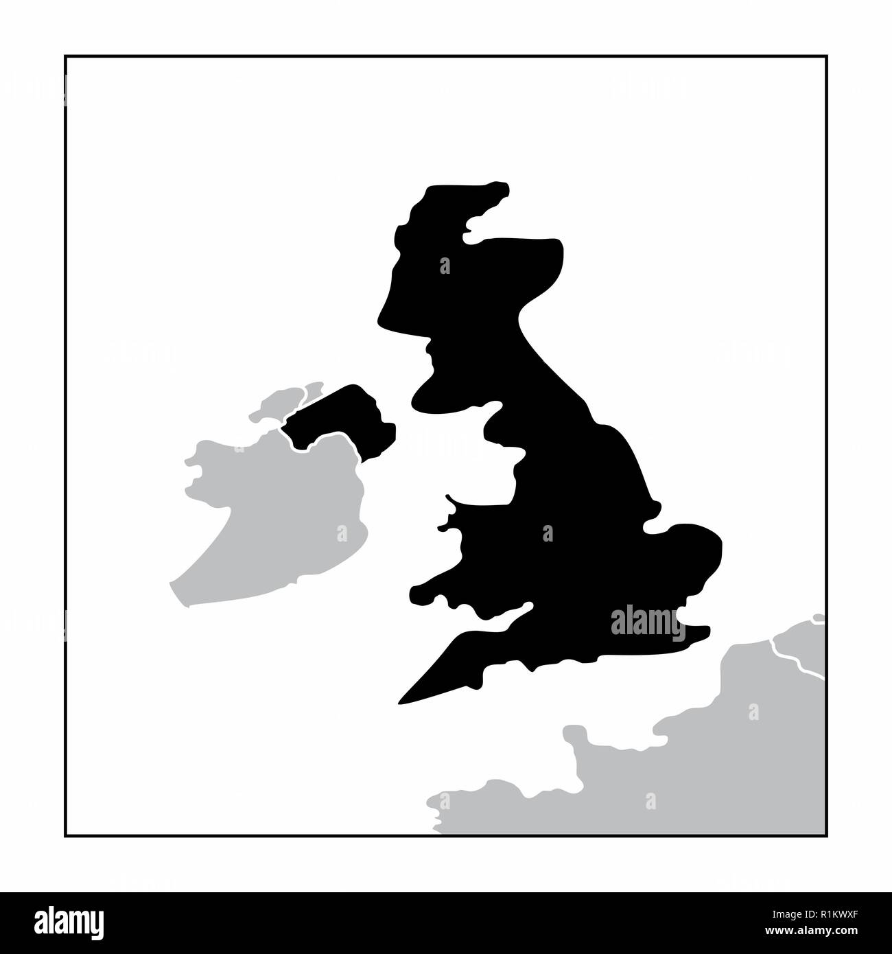 Silhouette map of uk hi-res stock photography and images - Alamy