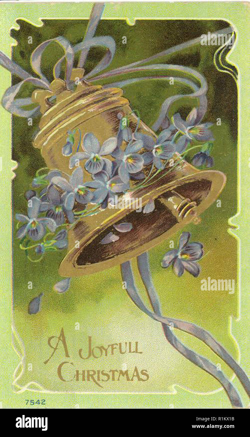 vintage christmas card illustrated design Stock Photo - Alamy