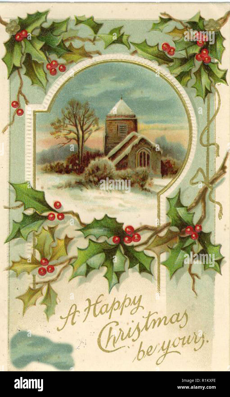 vintage christmas card design Stock Photo - Alamy