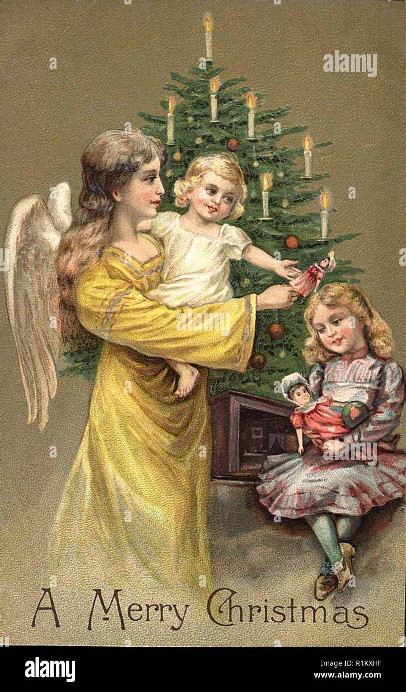 vintage christmas card design Stock Photo - Alamy