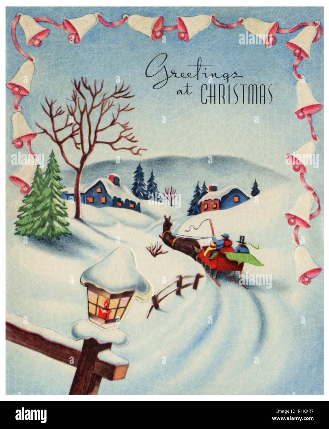 vintage christmas card design Stock Photo - Alamy