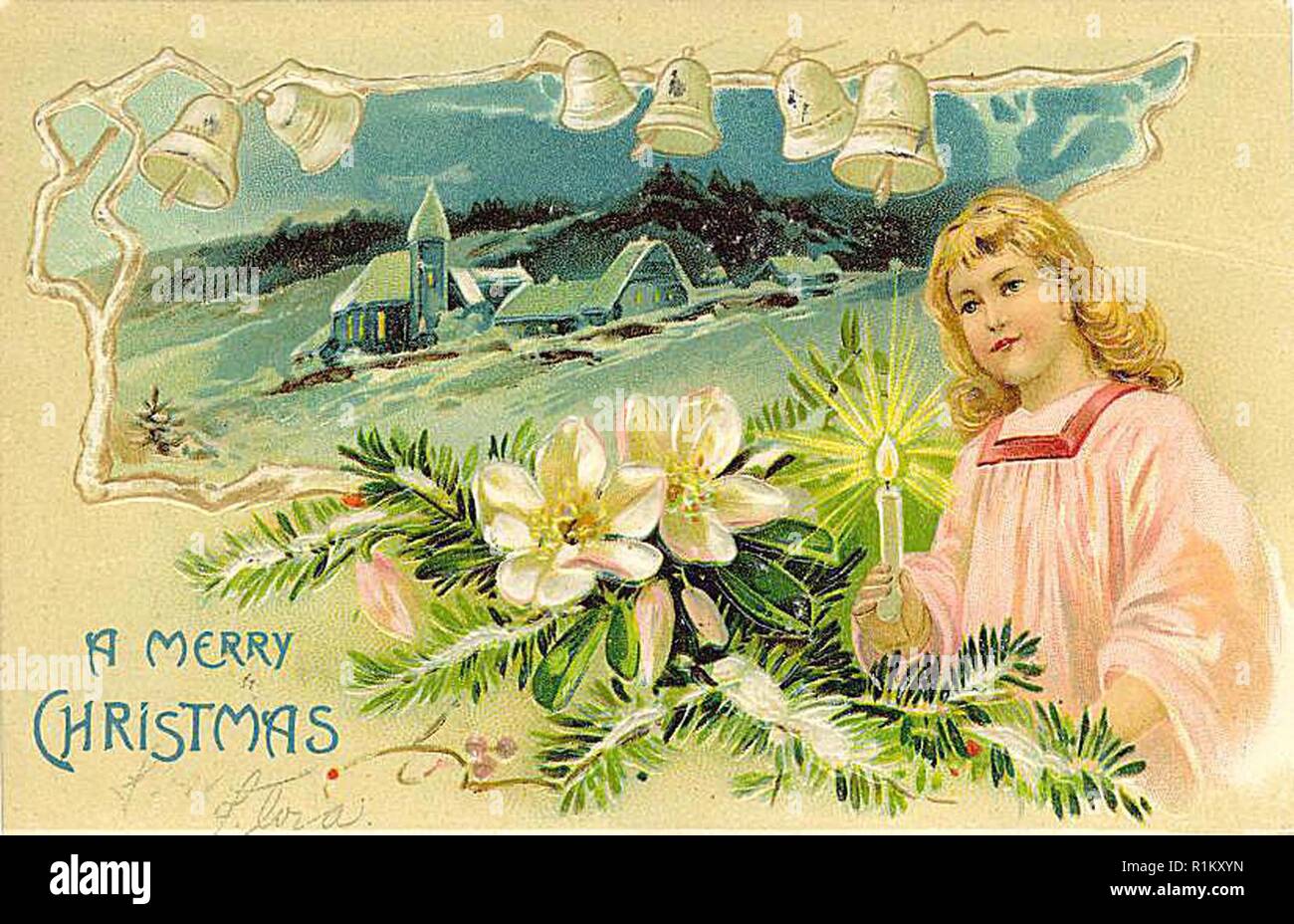 vintage christmas card design Stock Photo - Alamy