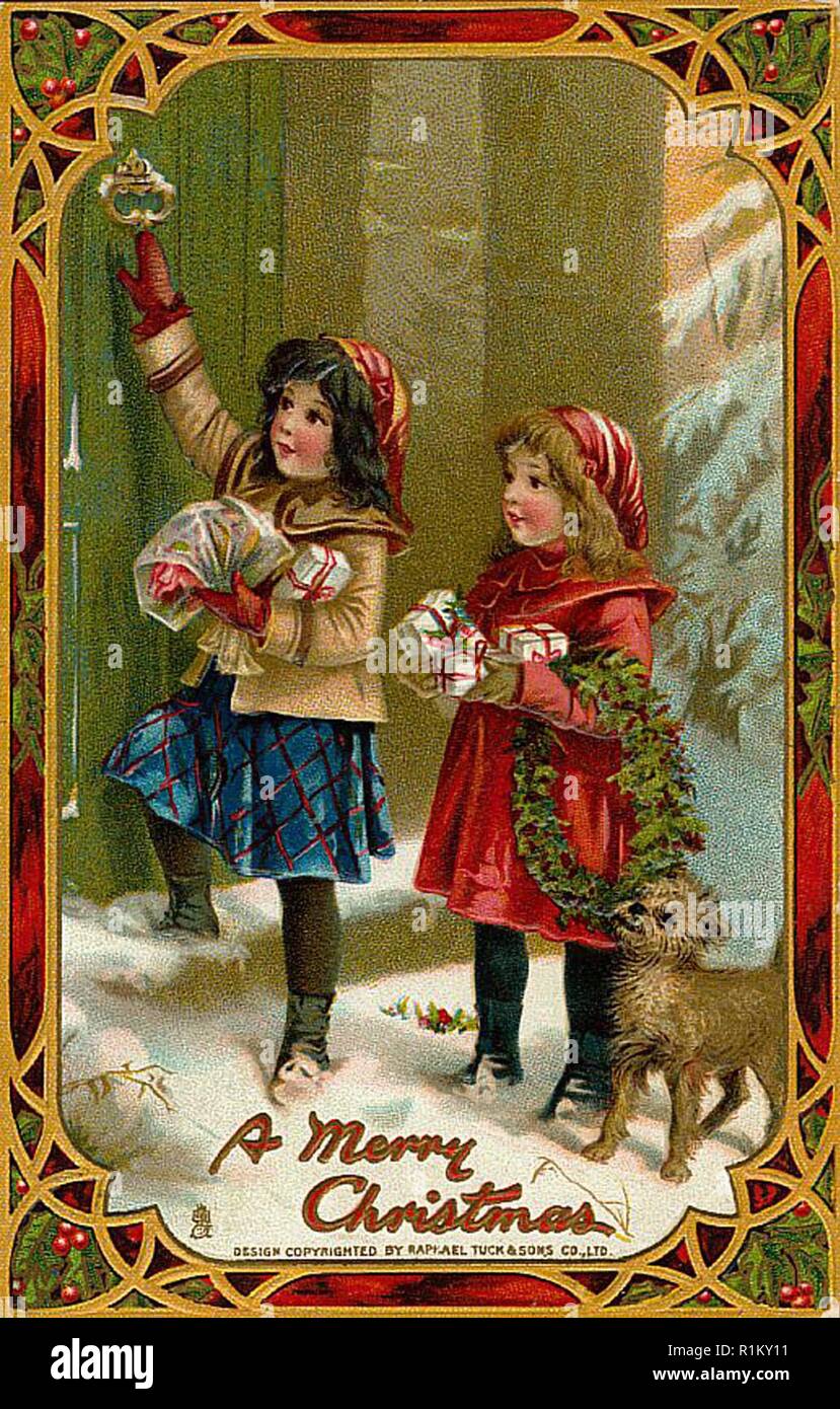 vintage christmas card design Stock Photo - Alamy