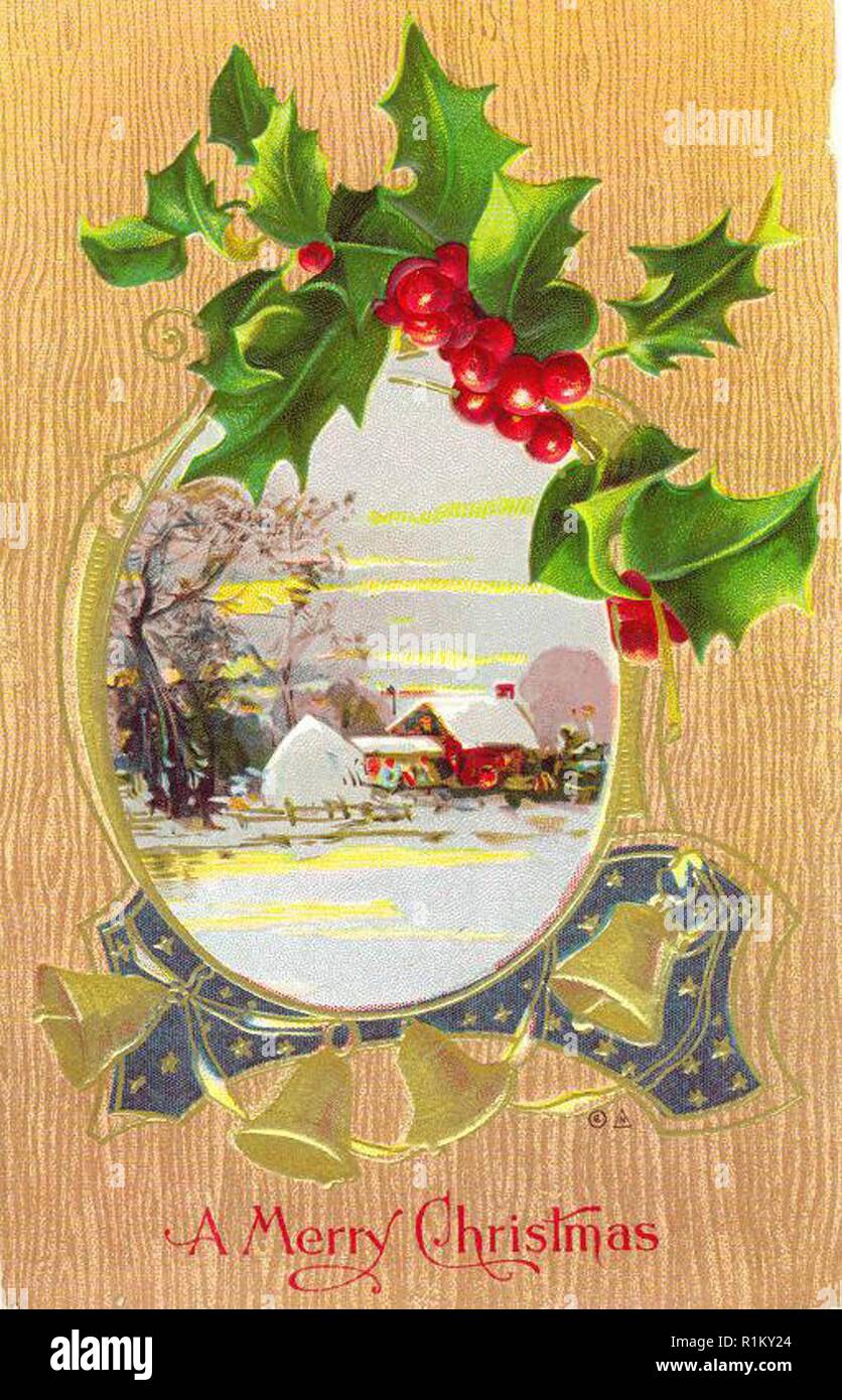 vintage christmas card design Stock Photo - Alamy