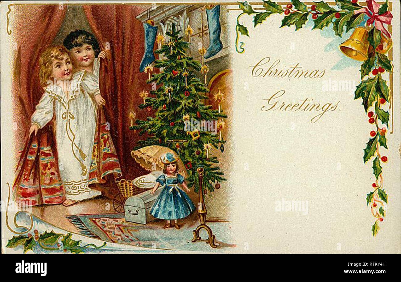 vintage christmas card design Stock Photo - Alamy