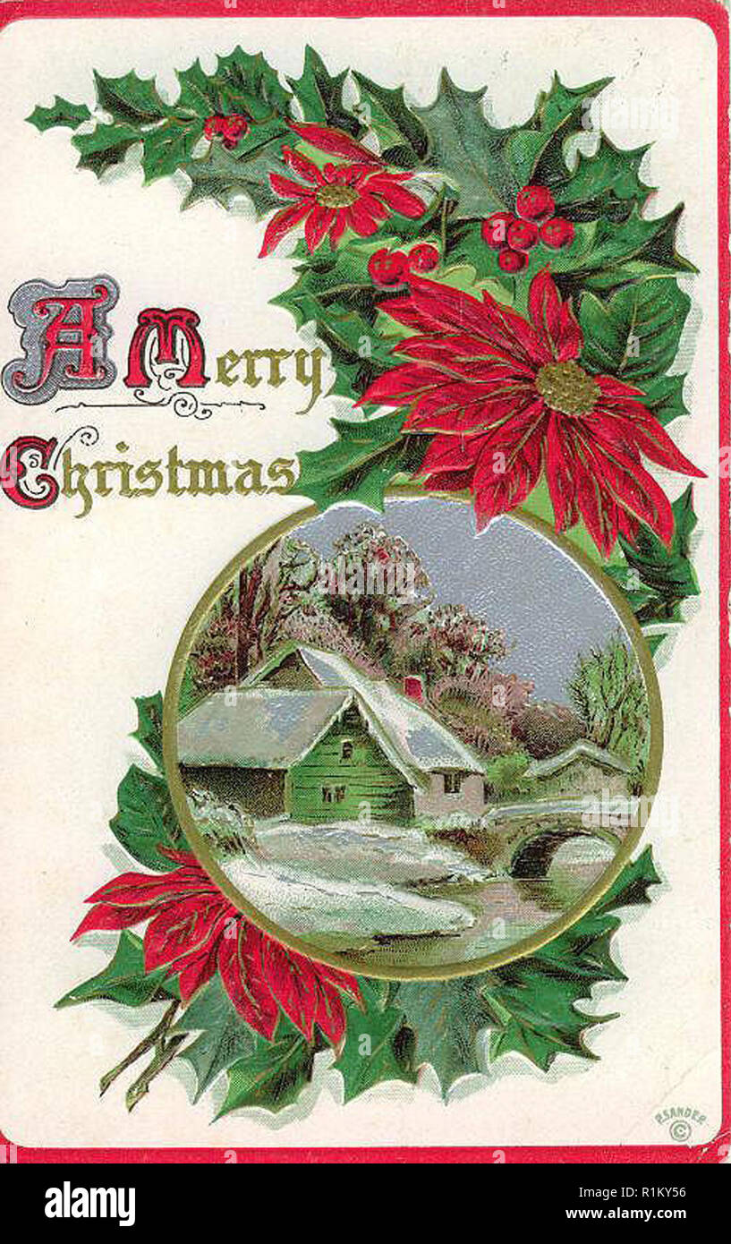 vintage christmas card design Stock Photo - Alamy