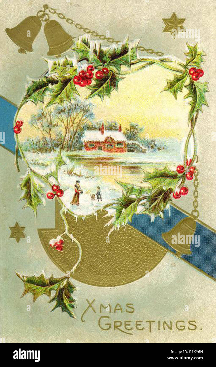 vintage christmas card design Stock Photo - Alamy