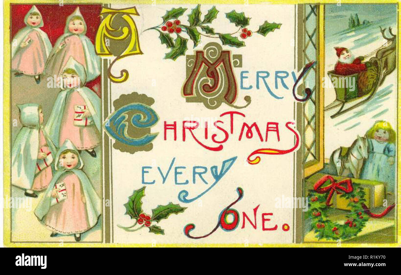 vintage christmas card design Stock Photo - Alamy