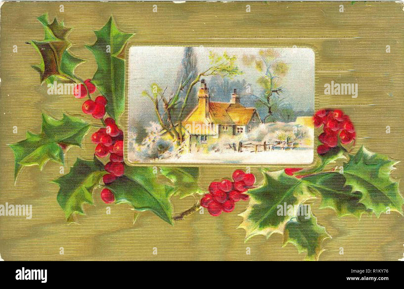 vintage christmas card design Stock Photo - Alamy
