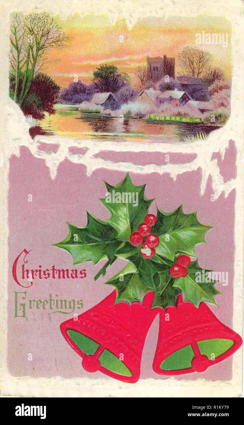 vintage christmas card design Stock Photo - Alamy