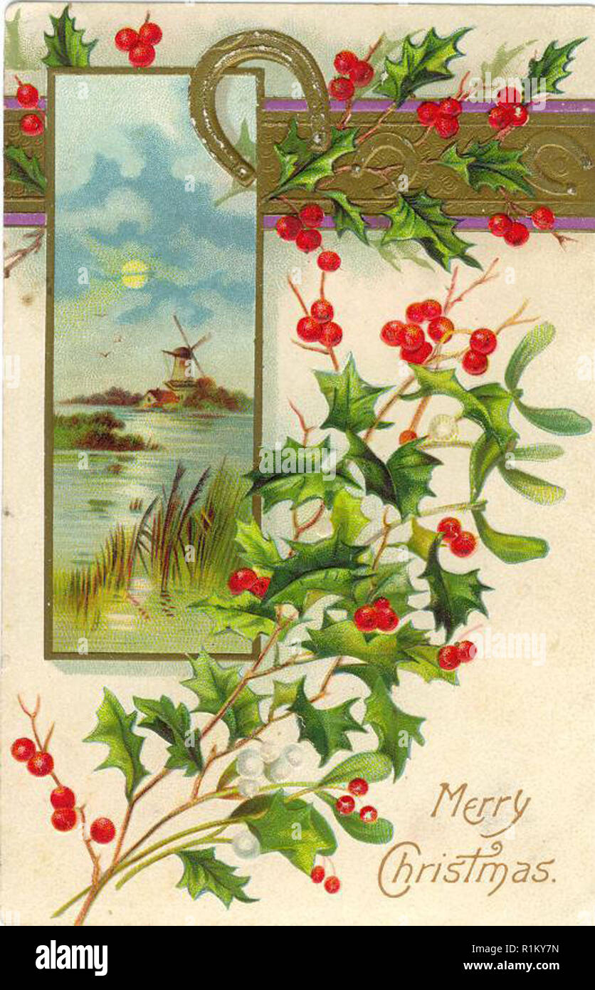 vintage christmas card design Stock Photo - Alamy