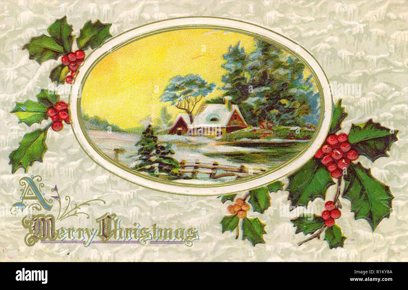 vintage christmas card design Stock Photo - Alamy