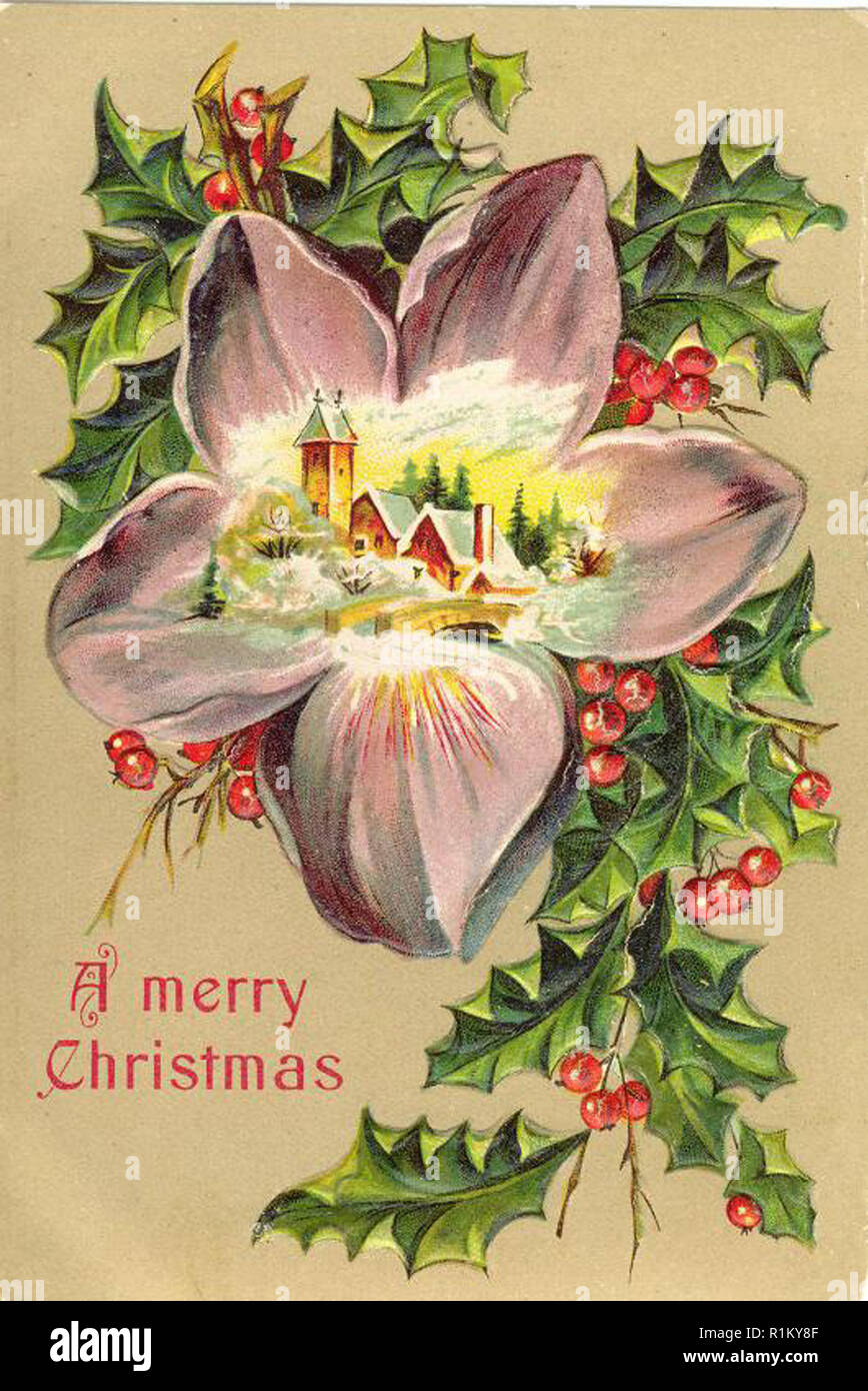 vintage christmas card design Stock Photo - Alamy