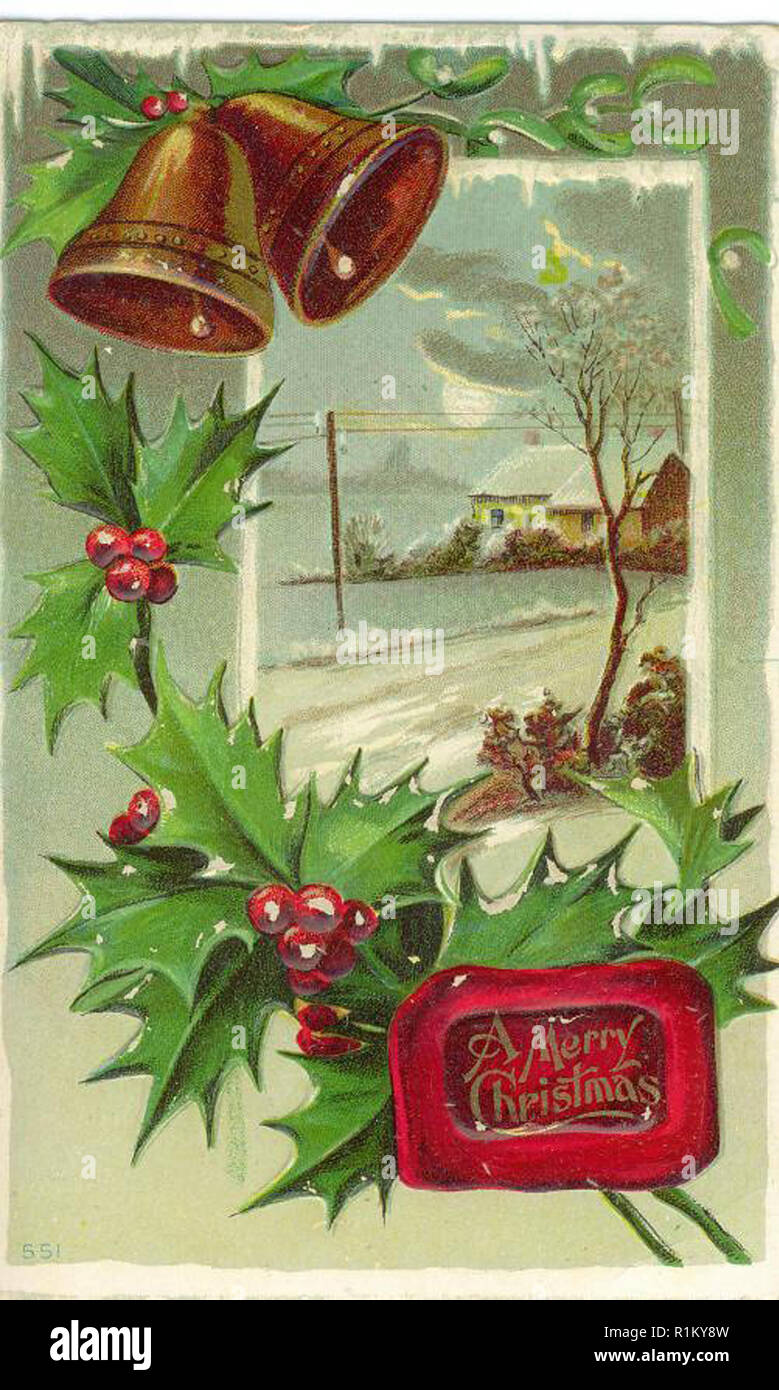 vintage christmas card design Stock Photo - Alamy