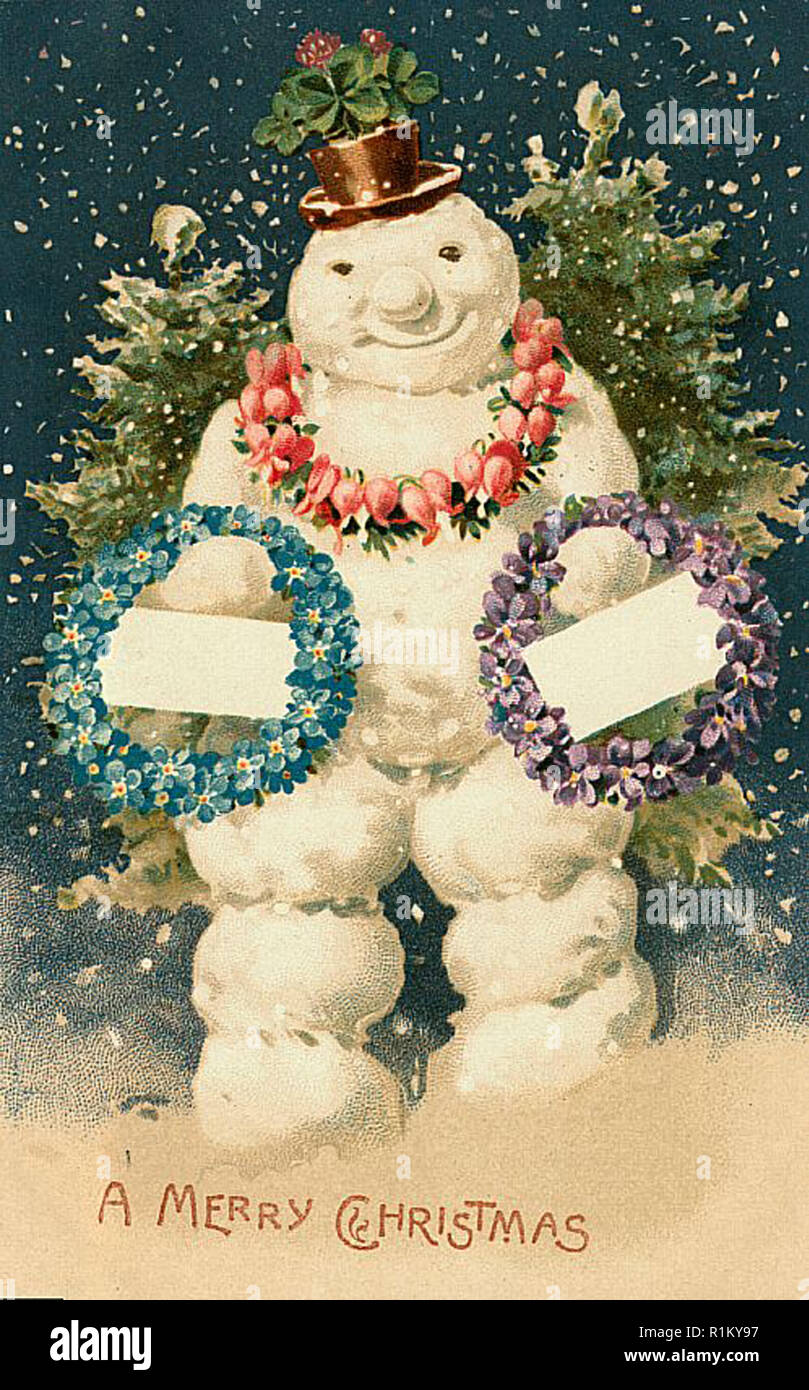 Victorian christmas cards snowman hi-res stock photography and images ...