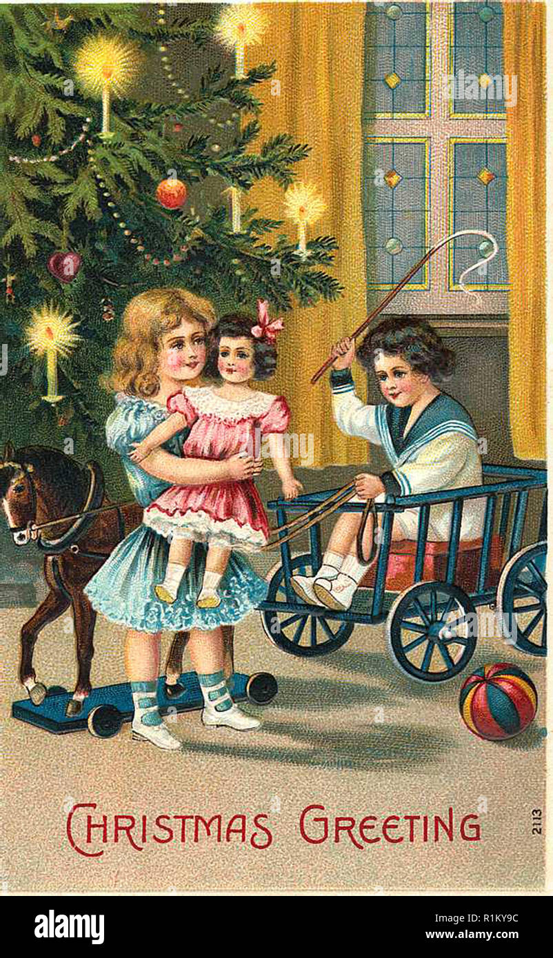 vintage christmas card design Stock Photo - Alamy