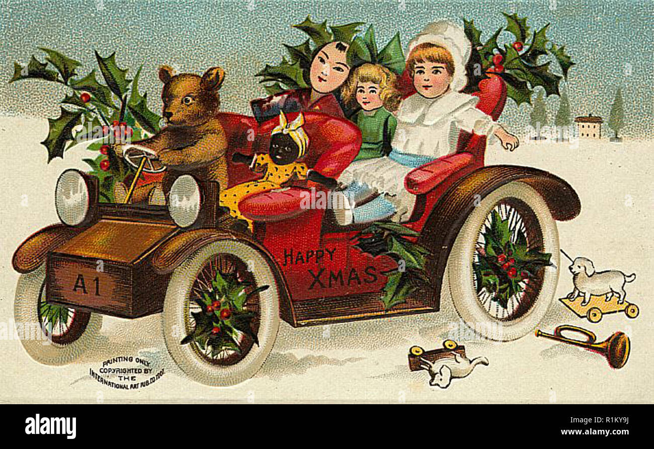 vintage christmas card design Stock Photo - Alamy