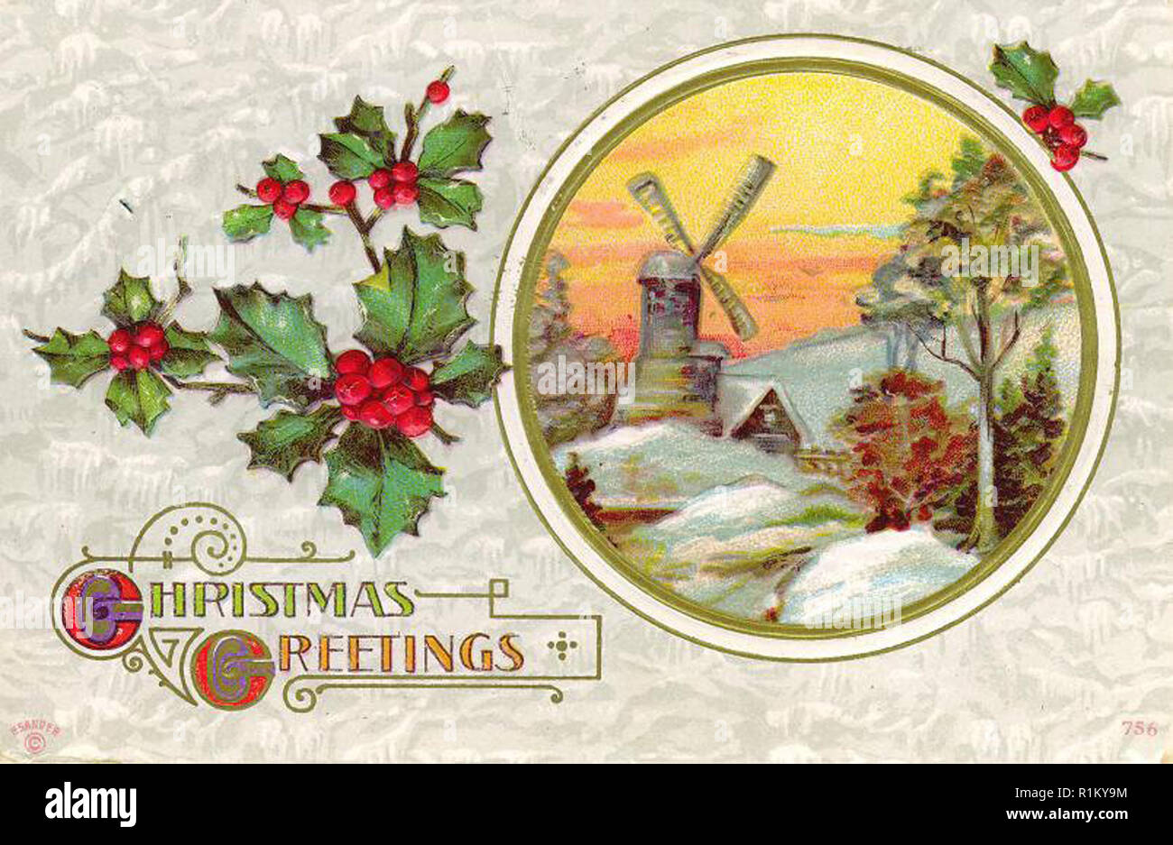 vintage christmas card design Stock Photo - Alamy