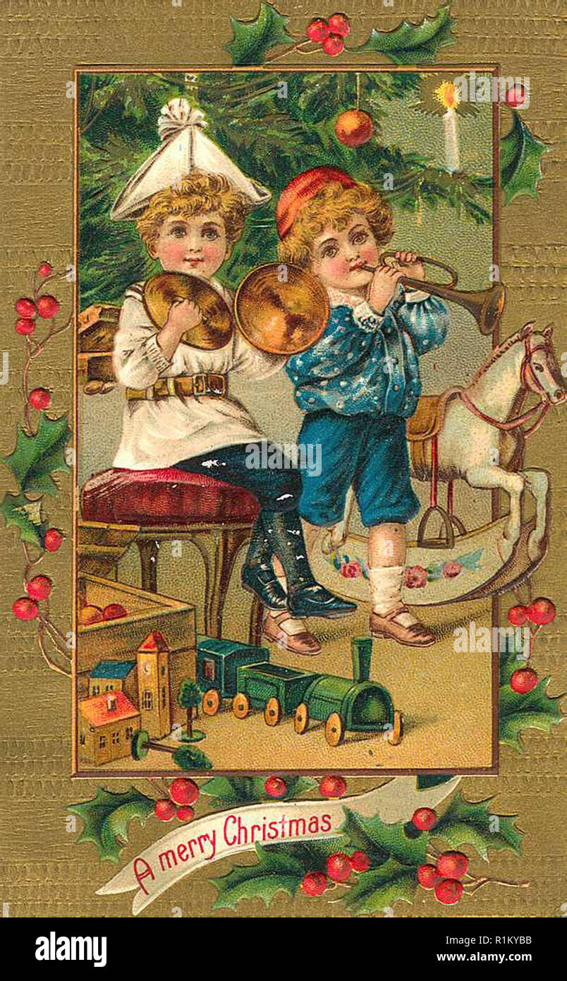 vintage christmas card design Stock Photo - Alamy