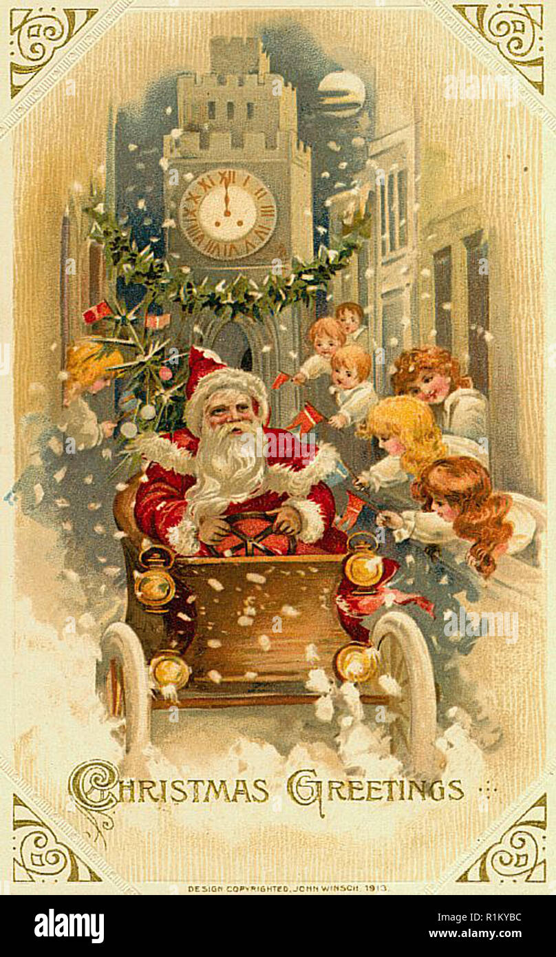 vintage christmas card design Stock Photo - Alamy