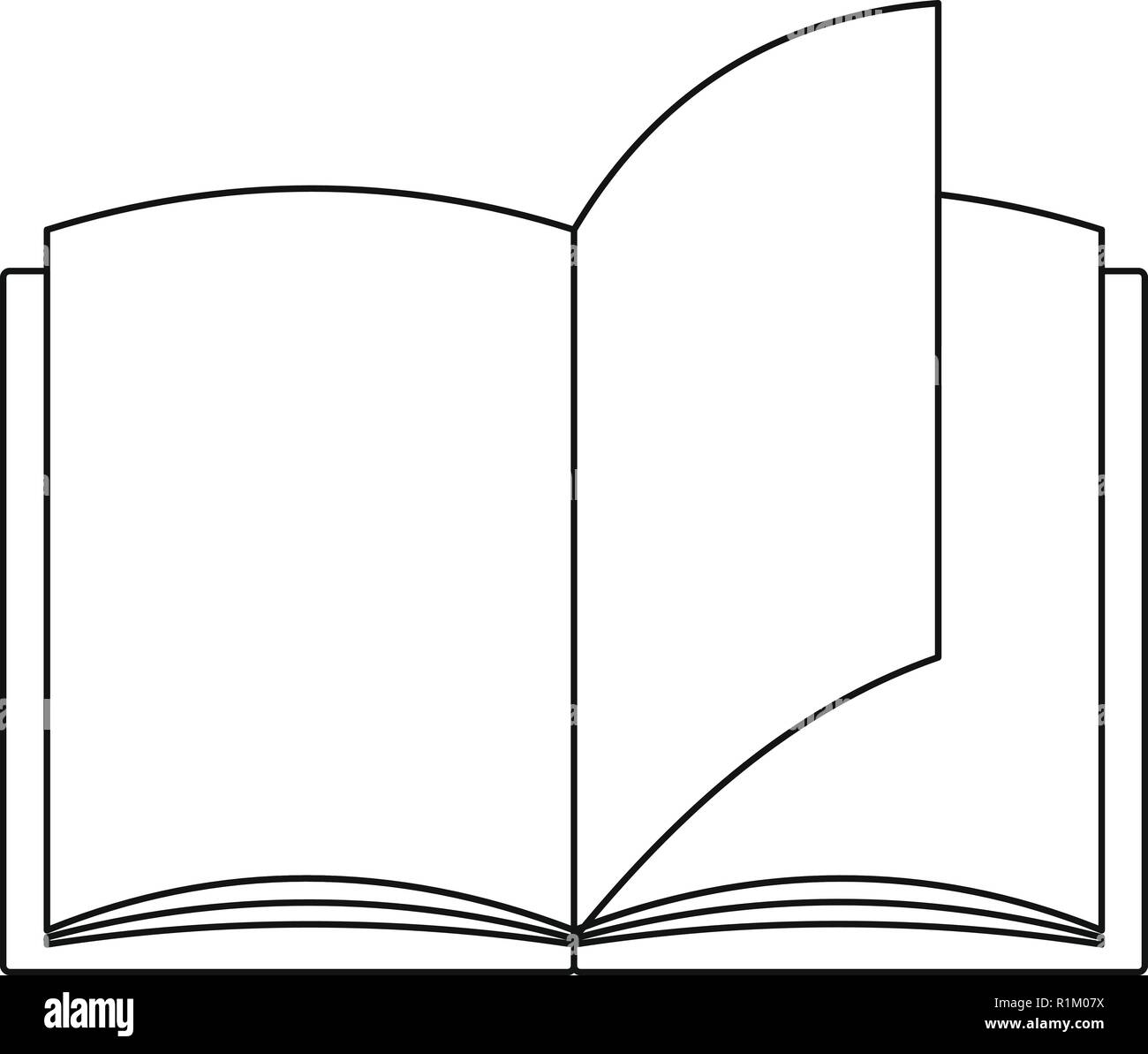 Paper book icon. Outline illustration of paper book vector icon for web ...