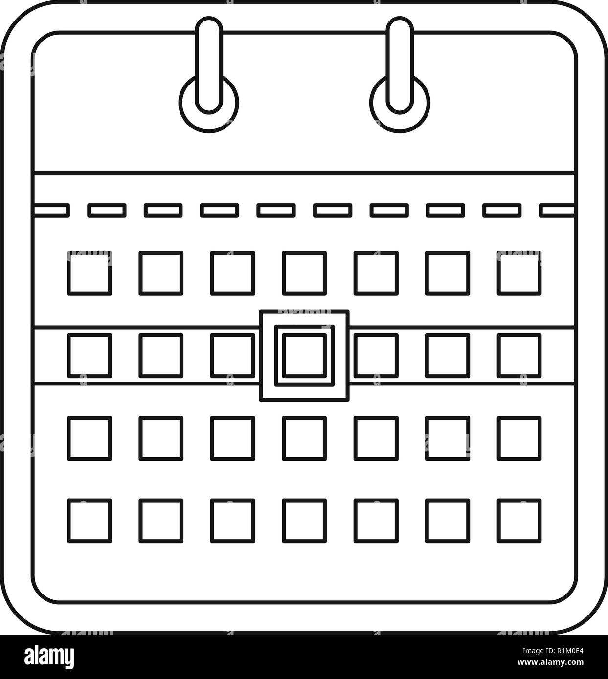 Calendar icon. Outline illustration of calendar vector icon for web ...