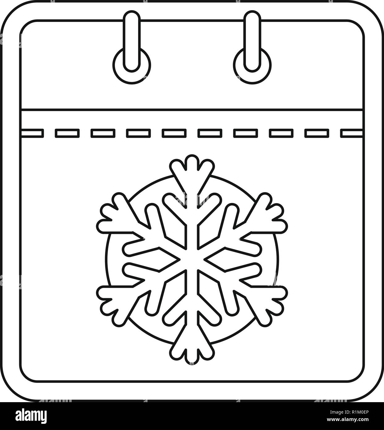 Winter calendar icon. Outline illustration of winter calendar vector ...