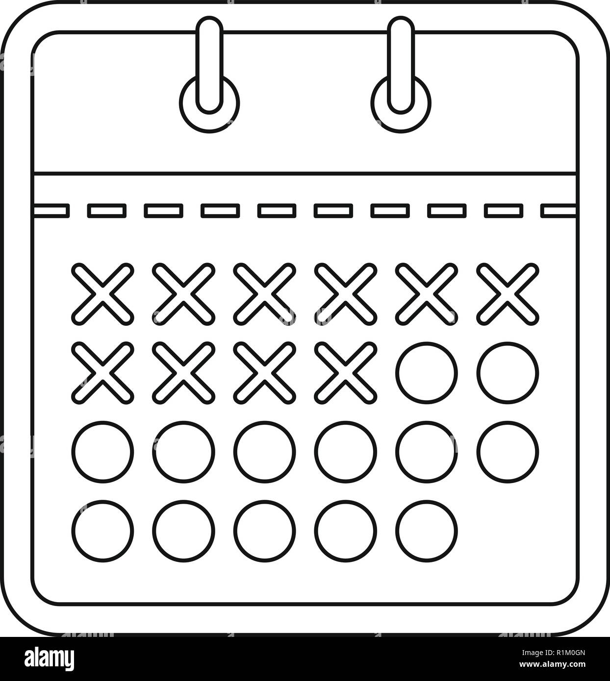 Mark calendar icon. Outline illustration of mark calendarvector icon ...