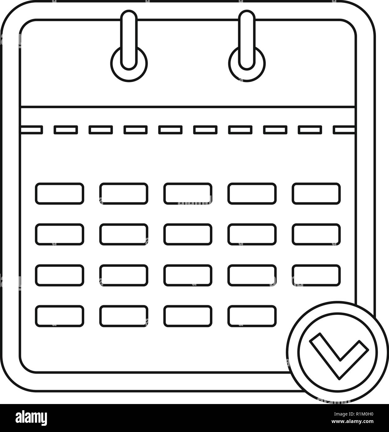 Business calendar icon. Outline illustration of business calendar ...