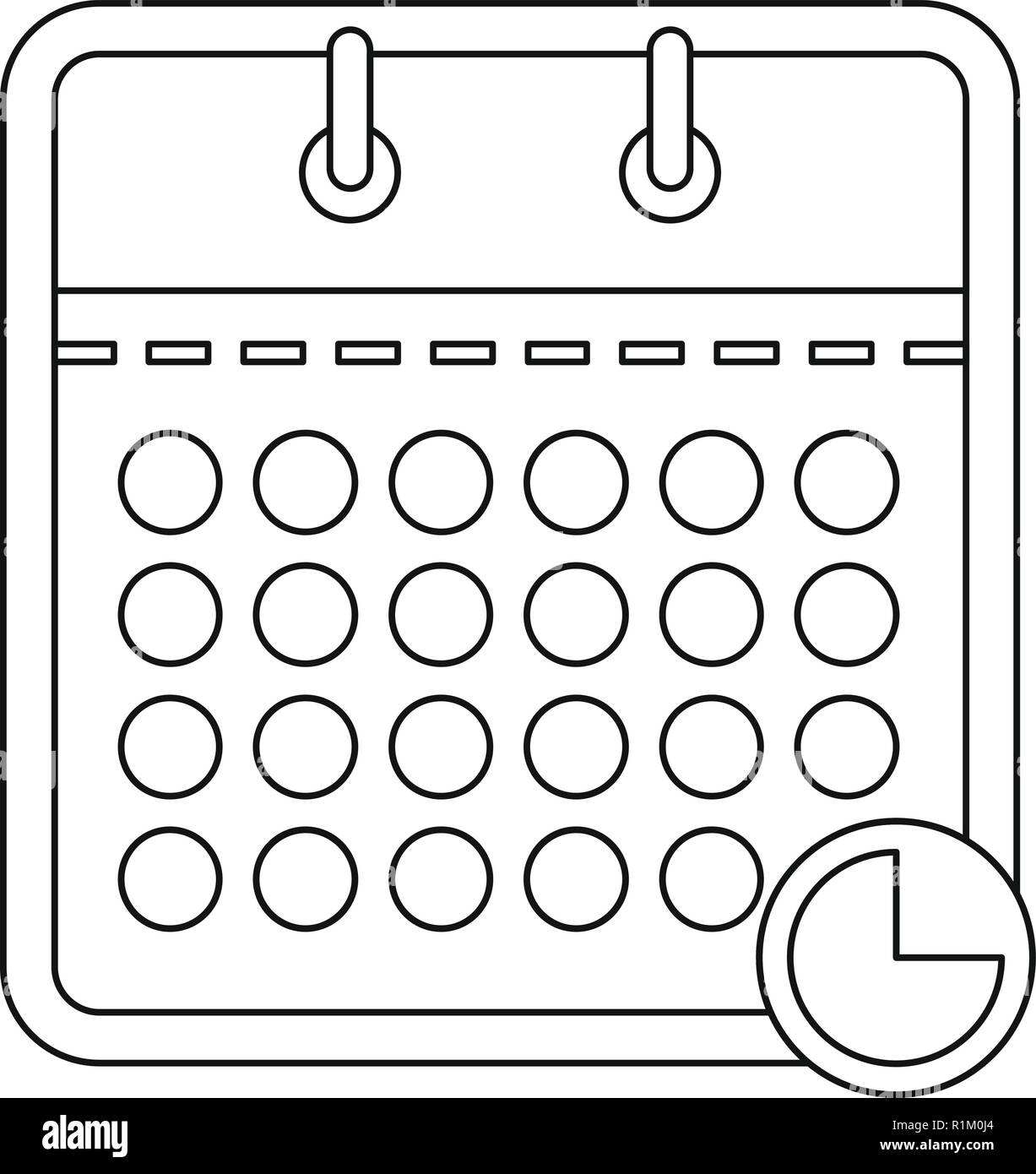 Time calendar icon. Outline illustration of time calendar vector icon ...