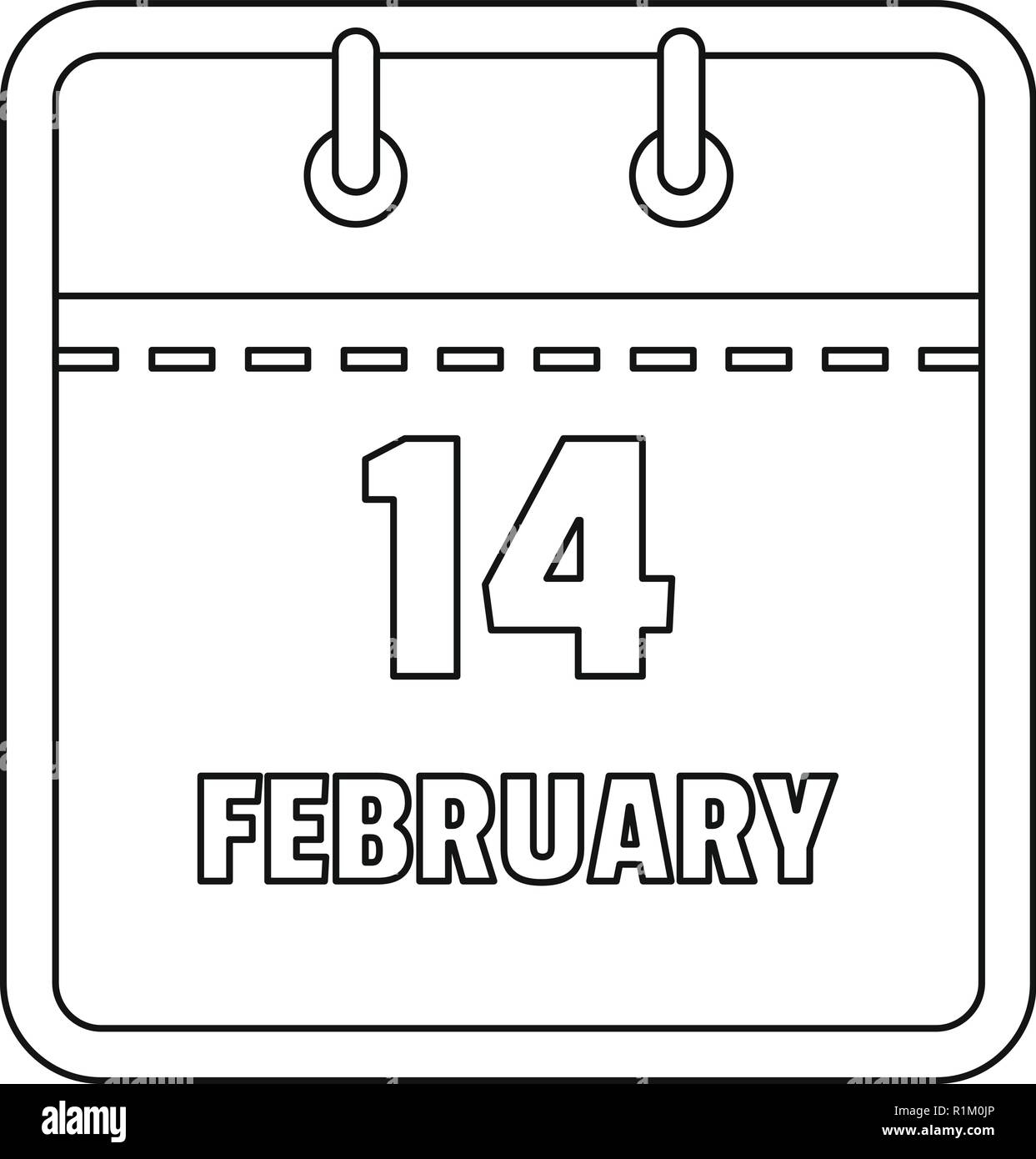 February calendar icon. Outline illustration of february calendar ...