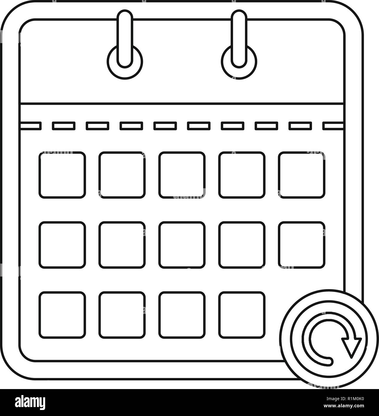 Hanging calendar icon. Outline illustration of hanging calendar vector ...