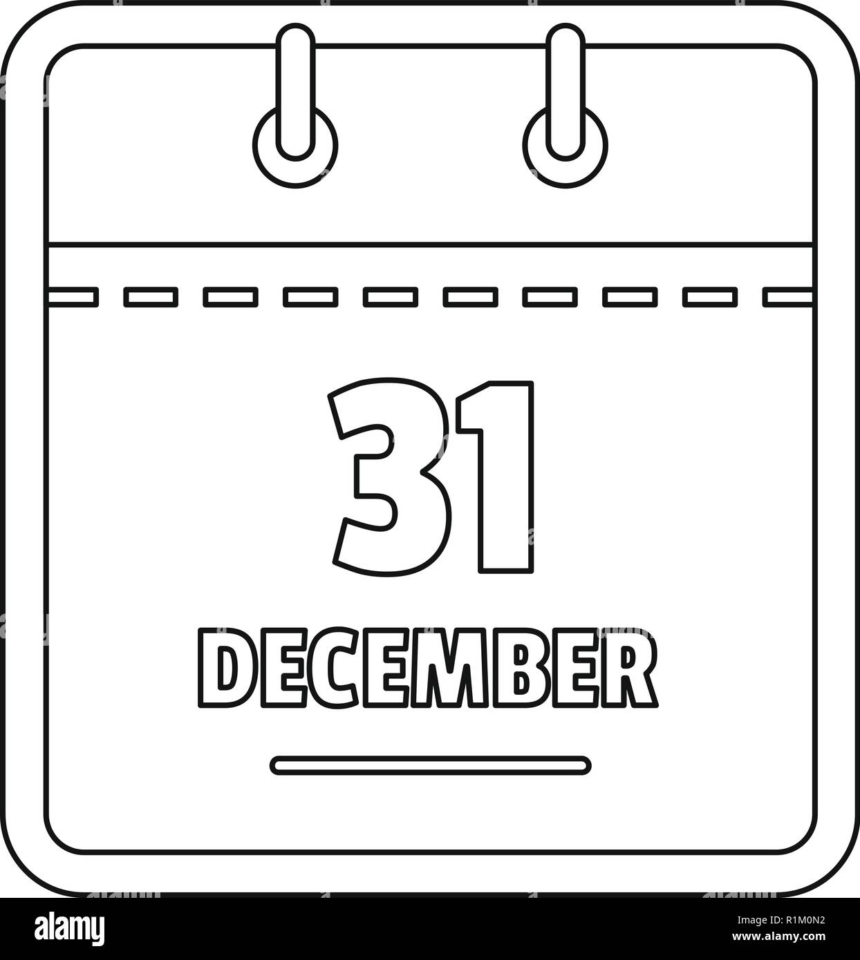 December calendar icon. Outline illustration of december calendar ... December calendar icon. Outline illustration of december calendar ...