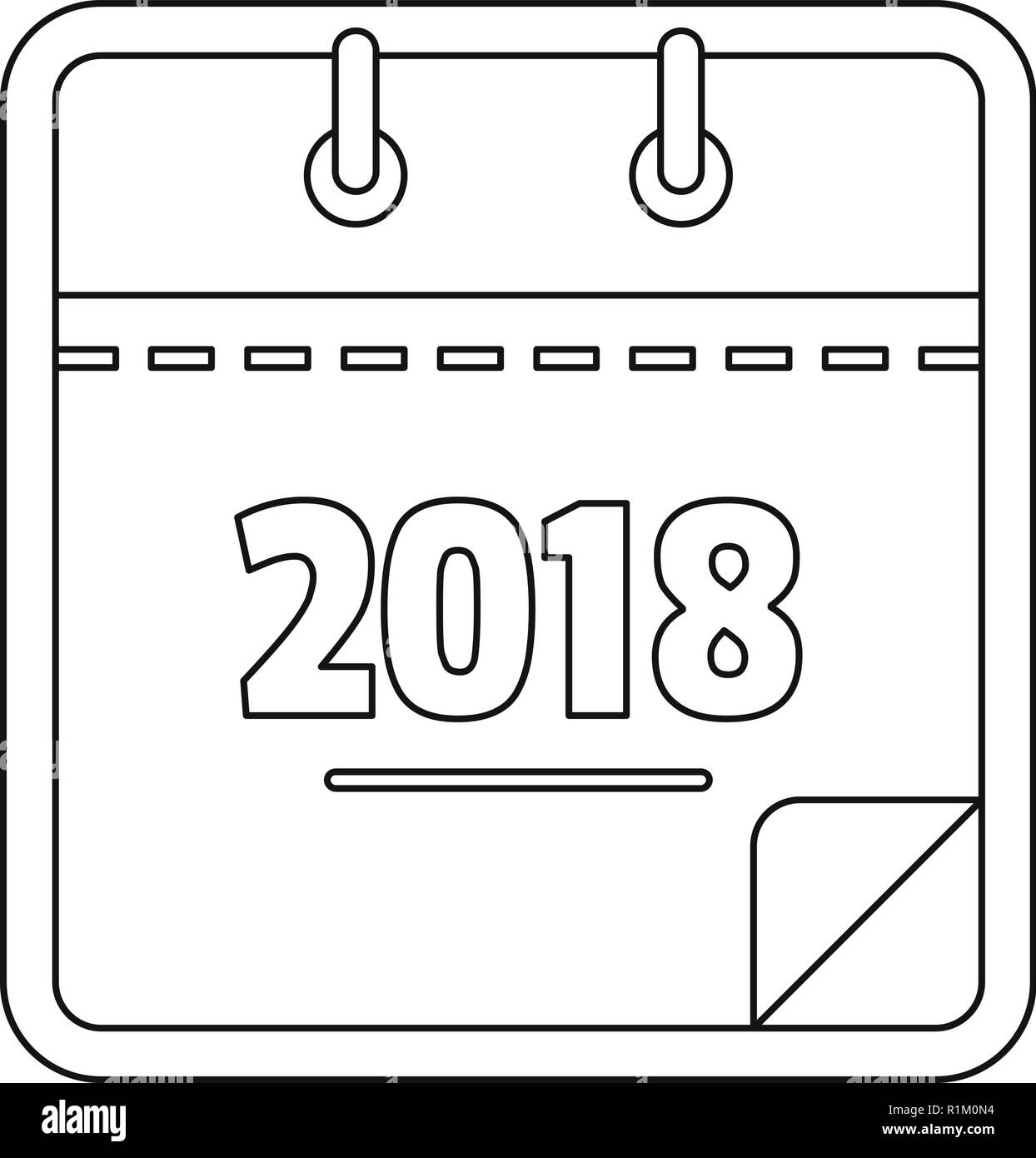 Year calendar icon. Outline illustration of year calendar vector icon ...