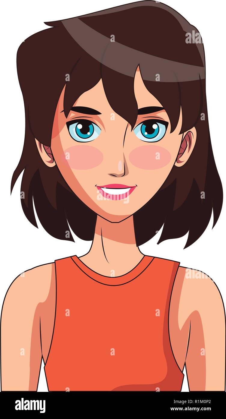 Woman Face Cartoon Winking Blonde Girl Cartoon Illustration Digital