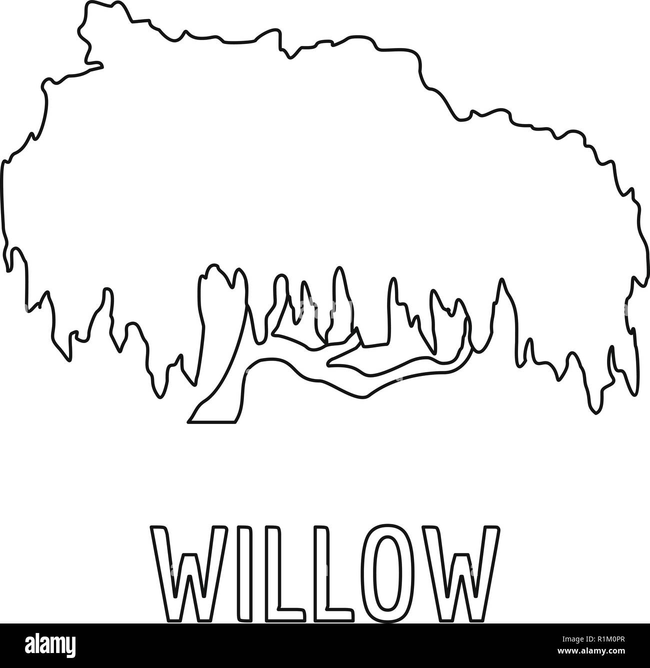Willow icon. Outline illustration of willow vector icon for web Stock ...
