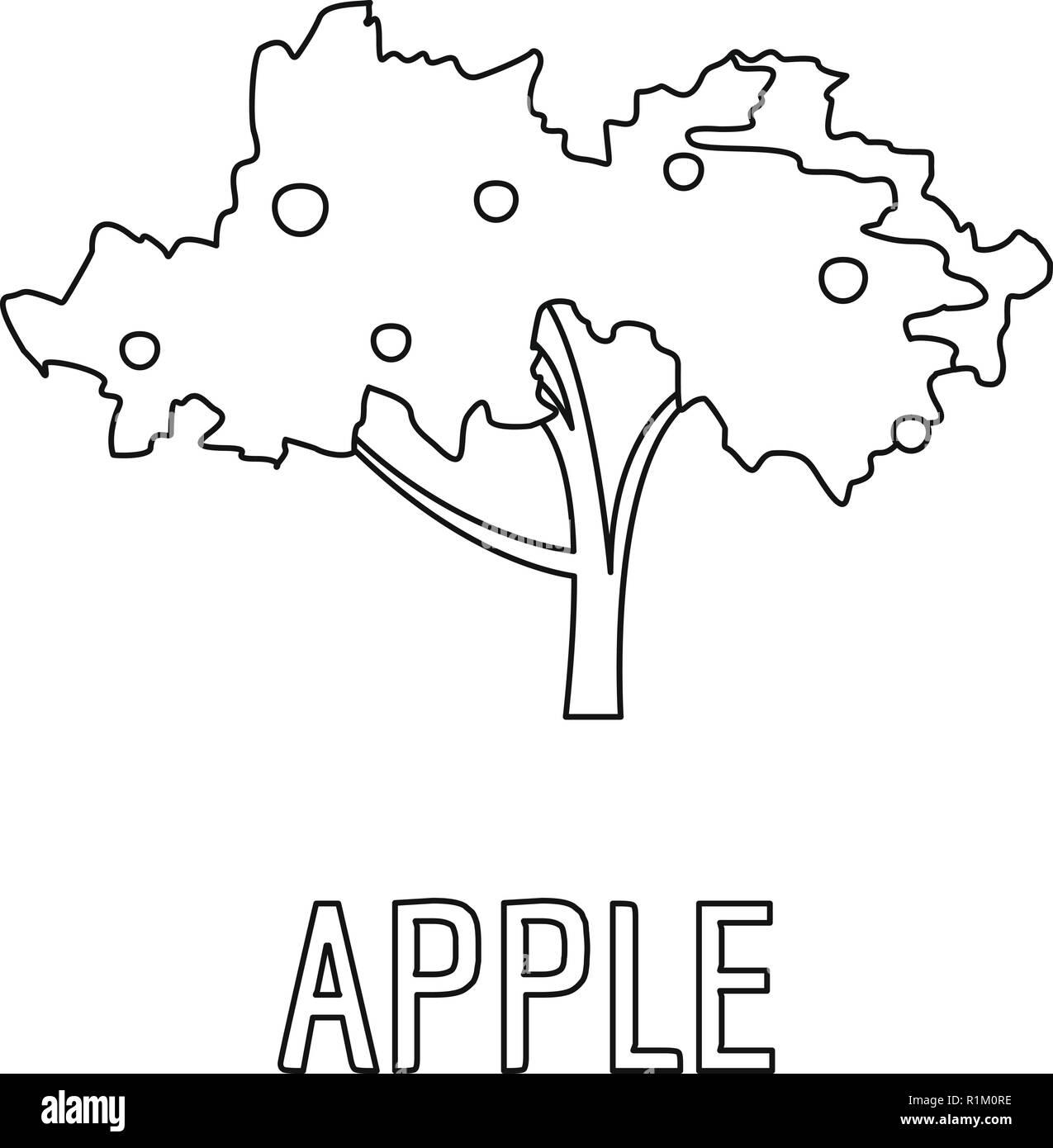 Apple icon. Outline illustration of apple vector icon for web Stock ...